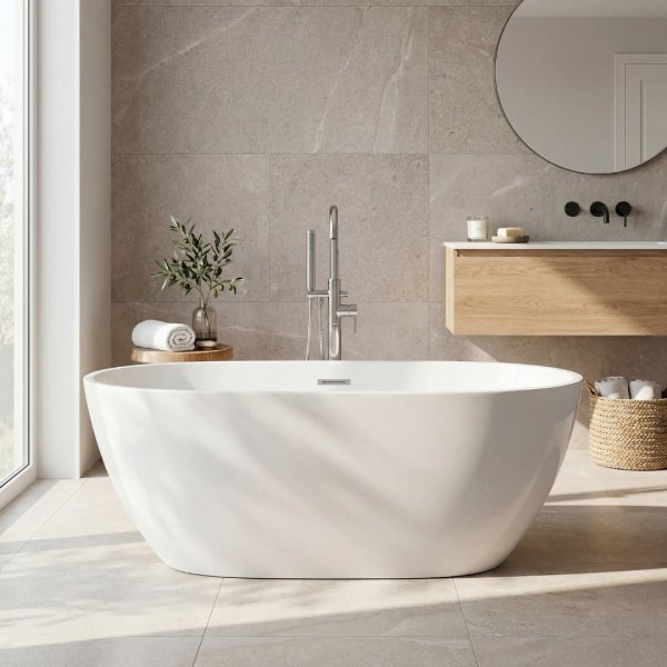 Badkar Vit - Asia - 5995 kr - Fristående badkar - Hemfint.se